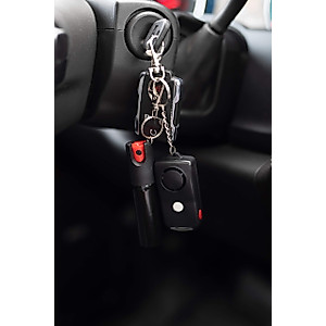 Armadillo Defense Pepper Spray and Personal Alarm Key Chain Bundle (4 Pack) for Protection and Self Defense, Safeguard for Women and Men, Tear Gas and Panic Button