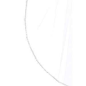 SAMKY 1T 1 Tier Rhinestones Crystal Edge Wedding Veil - Light Ivory Fingertip Length 36" V328