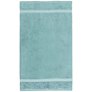 Amazon Brand – Pinzon Organic Cotton Hand Towels, Set of 6, Spa Blue, 30"L x 18"W