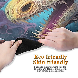 GOODOLD Beautiful Dragon Yoga Mat, 71 x 26 Inch Non-slip Yoga Mats Folding Travel Exercise Mat Indoor Outdoor Gym Pilates with Storage Bag for Women Men