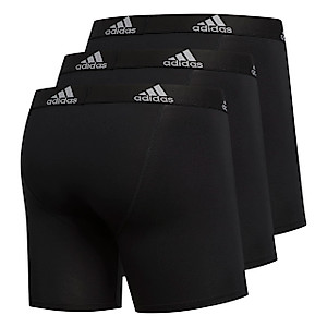 adidas Men's Microfiber Boxer Brief Underwear, Athletic fit (3-Pack), Black/Light Onix Grey/Performance, XX-Large