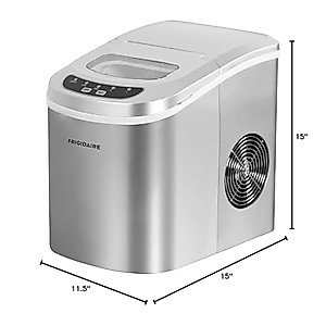 Frigidaire EFIC102 Counter Top Ice Maker, Silver, 26lb per day