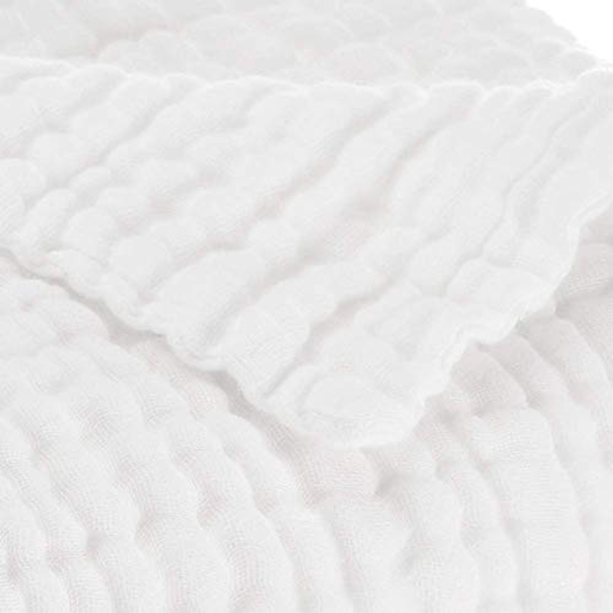Aablexema Baby Muslin Bath Towels - Set of 2 Large Size 43X43 Inches Swaddle Blanket for Newborn Toddlers Boys Girls - Suitable for Baby's Delicate Skin(White)