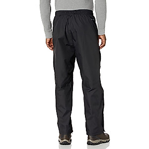 Mountain Warehouse Downpour Mens Waterproof Overtrousers - Breathable Rain Pants, Ripstop Black X-Large
