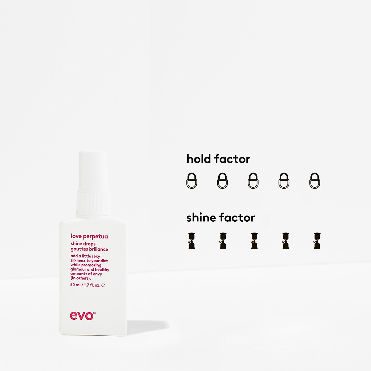 EVO Love Perpetua Shine Drop - Polishing Hair Gloss For All Hair Types - 50ml / 1.7fl.oz