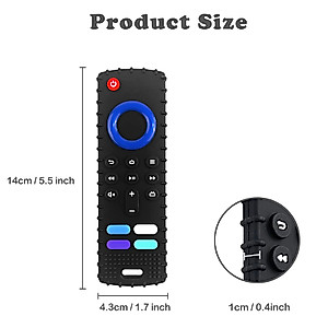 YAPROMO Baby Teething Toys,Reomte Teether Toys, Silicone Chew Toy for Babies 18+ Months, Remote Control Shape Teething Toys, Early Educational Toy BPA Free & Refrigerator Safe (Black-New)