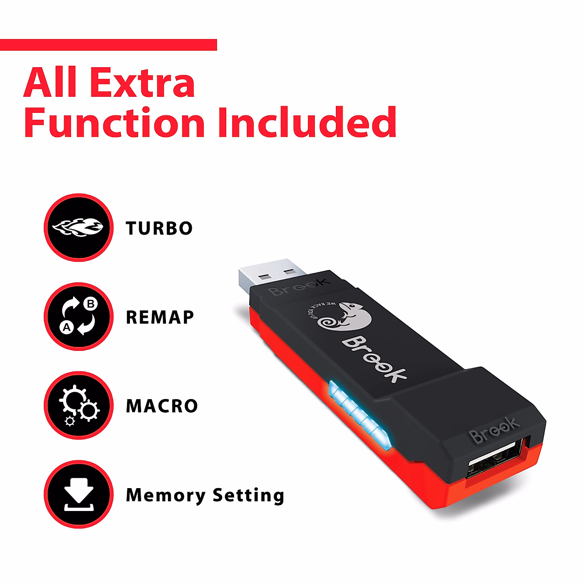 Brook Wingman NS Lite Converter- Support Xb Series X/S/One/360, PS5/PS4/PS3, Xb Elite 1/2, Switch Pro Controllers on Switch and PC(X-Input) Gaming Console, Supports Remap, Marco, and Adjustable Turbo