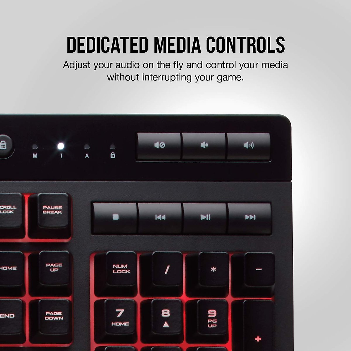 Corsair K55 RGB Gaming Keyboard - Quiet & Satisfying LED Backlit Keys - Media Controls - Wrist Rest Included - Onboard Macro Recording (Renewed)