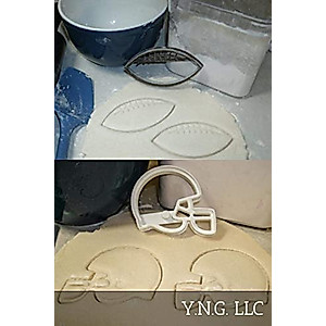 FOOTBALL AND HELMET TEAM SPORT ATHLETICS GAME DAY SET OF 2 COOKIE CUTTERS MADE IN USA PR1540