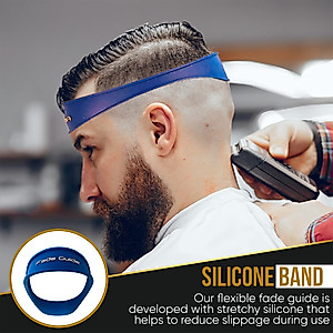 Fade Guide and Neckline Shaving Template | Curved Silicone Band | Great for Creating Skin Fade Guidelines for DIY Haircuts | Fade Haircut Guide for Hair Clippers