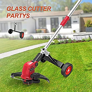 STELLALYRE Adjustable Support Wheels Auxiliary Wheels 26mm(1 inch) and 28mm(1.1inch) for Weed Trimmer Grass Cutter Parts Gas String Trimmer Petrol/Electric Brushcutter Strimmer