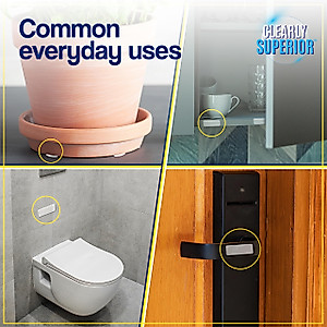 12-Pack Clearly Superior Gel Bumpers. Small Rectangle 1.5" x .5" Protects Surfaces & Quiets Contact. Use on Furniture, Doors, Cabinets, Walls & Appliances. Self Adhesive, Just Press to Apply