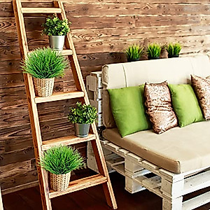 AGEOMET 6 Bundles Fake Plants Outdoor, Artificial Fake Grass Plants Flowers, UV Resistant Fake Bushes Plastic Artificial Greenery Shrubs, Faux Greenery for House Garden Patio Front Porch Indoor Decor