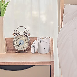 Tonxus Qtip Holder Cotton Swab Canister with Marble Look,Resin Bathroom Canister, Cosmetics Makeup Countertop Containers,Vanity Storage Jars Organizer for Cotton Ball,Cotton Swab,Bath Salts,White