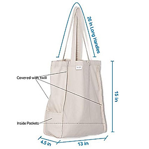 Andes Heavy Duty Side-Gusseted Canvas Tote Bag, Handmade of 12-ounce 100% Natural Cotton, Ideal for School Books, Gym & Gifts (All You Need is Love and a Dog)