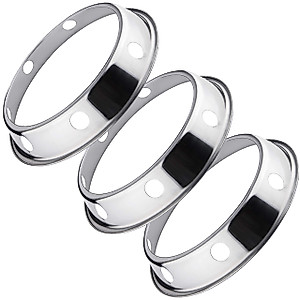 Lake Tian Stainless Steel Wok Ring/Small Metallic Round Bottom Plated Steel Construction Wok Rack Universal Size for Gas Stove Fry Pans (2)