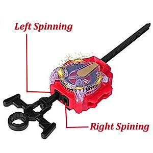 Bey Battle Burst Blade Evolution Turbo B-115 Booster Archer Hercules.13ET Red Sparking Left & Right Launcher Handle Grip Starter Set Gaming Tops God Bay Lr Beylauncher Spinning Toy Gift for Boys Teens