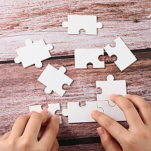 Christmas Blank Jigsaw Puzzle 9 Pieces 1.7 x 1.18 Inch White Blank Puzzle Rectangle Decorating Puzzle for Decorating Boys and Girls Art Activity, Wedding Birthday Party, 5.12 x 3.54 Inches