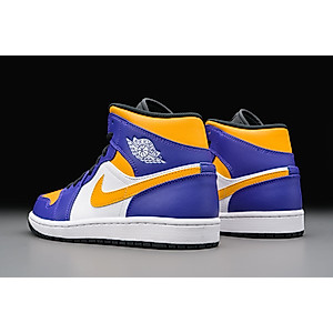 Jordan Men's Air Jordan 1 Mid, Dark Concord/Taxi-white-black, 10