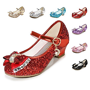 Cadidi Dinos Girl Dress Wedding Party Heel Mary Jane Princess Flower Shoes (Toddler/Little Kid/Big Kid) 1 M US Little Kid