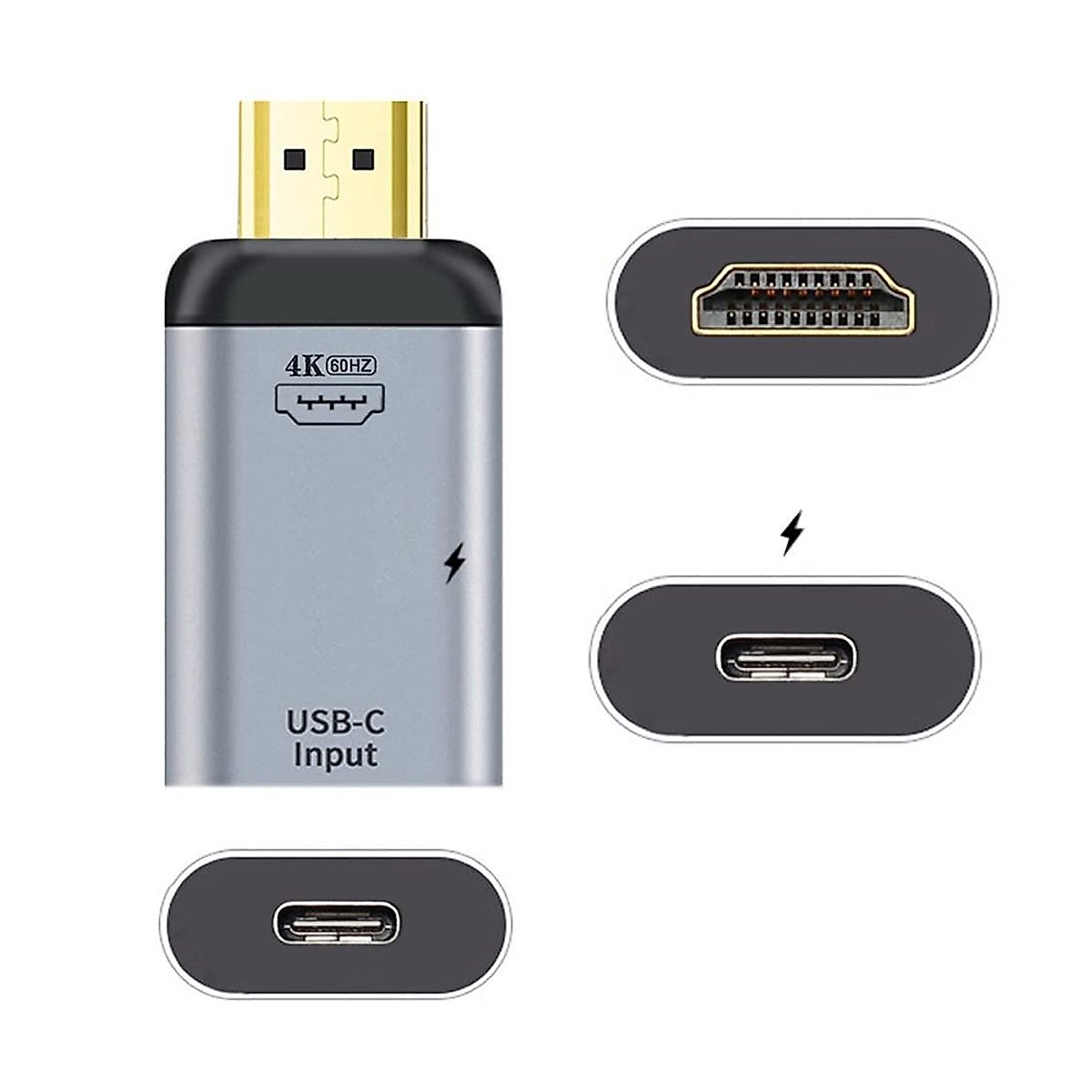 Chenyang USB-C Type-C Female Source Input HDMI Male Output 4K 60Hz 1080P Adapter with PD Power Port for Phone & Laptop