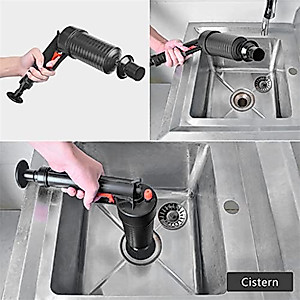 ZGJHFF Toilets Bathroom Kitchen Cleaner Kit Toilet Dredge Plug Air Pump Blockage Remover Drain Cleaner Sewer Sink Plunger (Color : D)