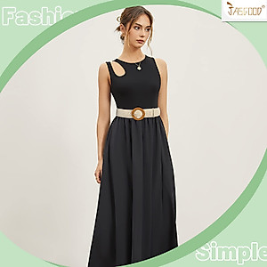 JASGOOD 3 Pack Straw Woven Belts Elastic Stretch Rattan Waist Belts Ladies Raffia Dress Belts with Large Buckle(Beige+Strip+Light Brown,Waist Size Below 30 inch)