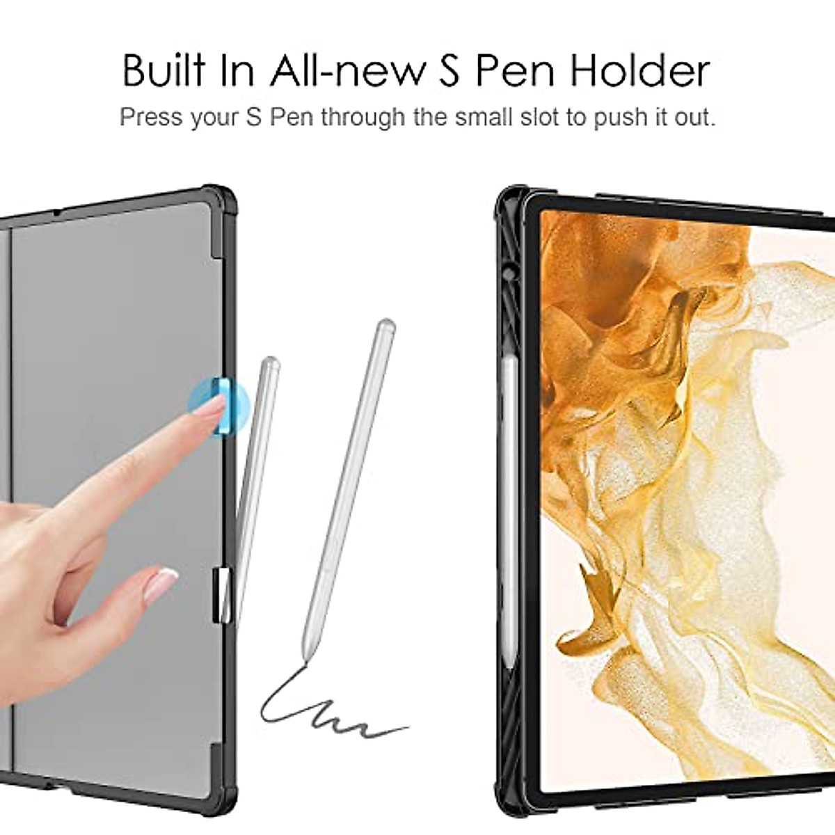Fintie Keyboard Case for Samsung Galaxy Tab S8 Plus 2022/S7 FE 2021/S7 Plus 2020 12.4 Inch with S Pen Holder, Slim Stand Cover Detachable Wireless Bluetooth Keyboard, Emerald Illusions
