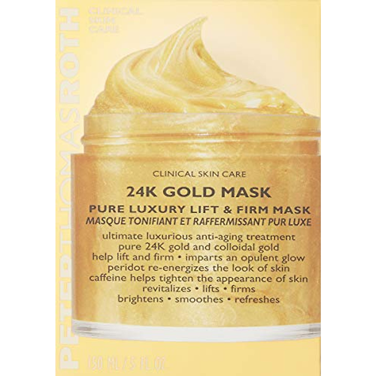 Peter Thomas Roth | 24K Gold Mask | Pure Luxury Lift & Firm, Anti-Aging Gold Face Mask, Helps Lift, Firm and Brighten the Look of Skin, 5 Fl Oz (Pack of 1)