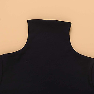 Mubineo Toddler Baby Girl Basic Plain Turtleneck Long Sleeve Cotton T Shirts Tee Tops (Black, 2T)