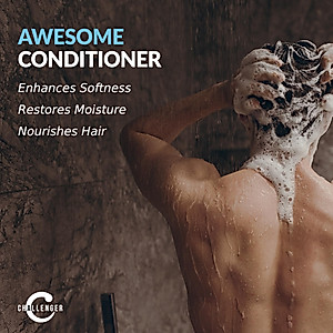 Challenger Tea Tree Shampoo & Peppermint Conditioner Combo | Men's Shower Product | For Itchy & Dry Scalp | Removes Dirt & Oils | Argan Oil, Biotin | Artificial Color Free | 2x 16oz