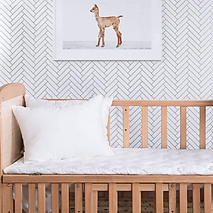 FLXXIE Toddler Cotton Down Alternative Toddler Pillows (13" x 18") and Navy Blue Microfiber Soft Toddler Pillowcases (14" x 20")