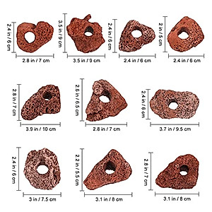 POPETPOP 10pcs Volcanic Rocks Ornament Plant Pot Ring for Aquarium Plants Aquatic Plant Fixed Ring for Aquarium Decoration Fish Tank Accessories