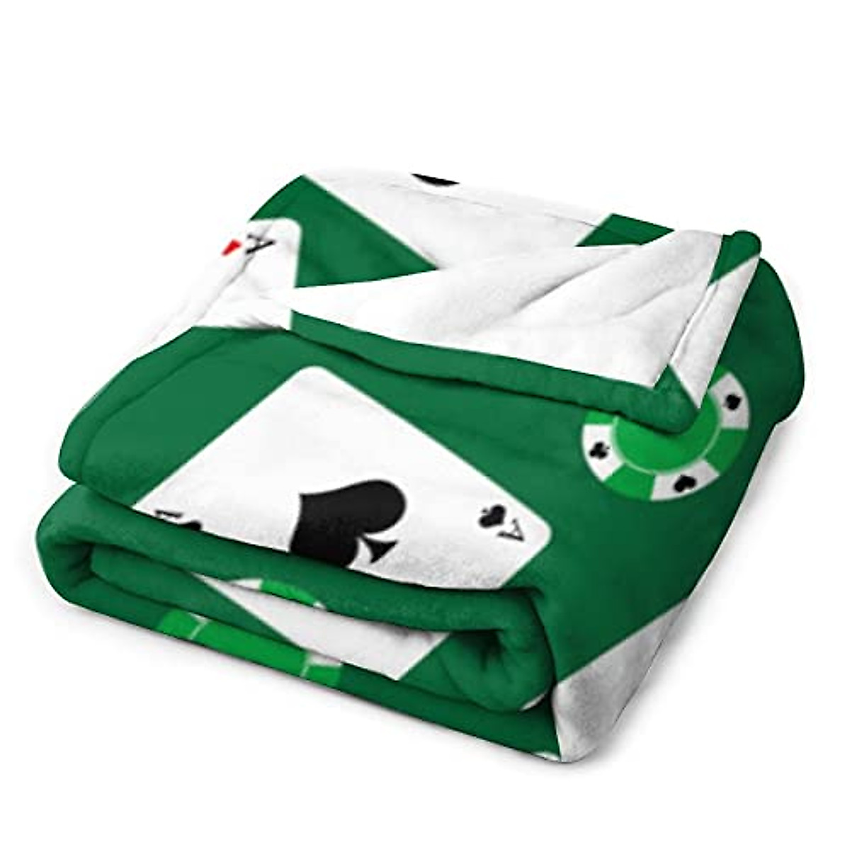 Fleece Blanket Poker Chips Flannel Blanket Print Plush Blanket Super Soft Throw Blanket for Bedroom Office 50"x60"