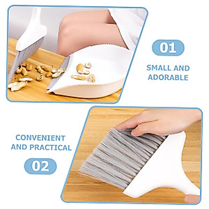 OHPHCALL 1 Set Hand Broom with Dustpan Desktop Broom Kit Mini Small Brush and Dustpan Car Interior Cleaning Brush Whisk Little Dustpan Broom Keyboard Cleaner Desktop Dust Brush Vent Pp Grey