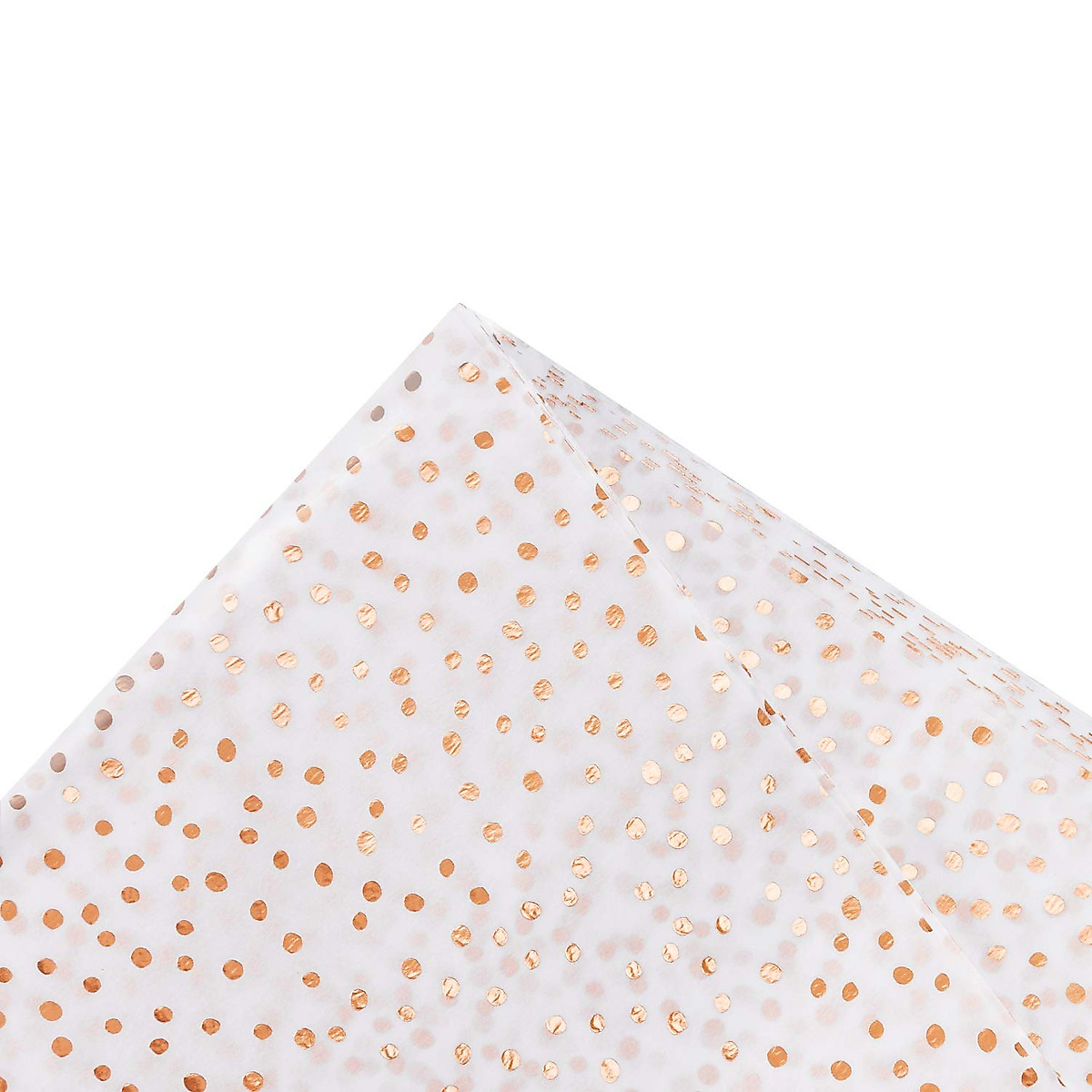 WRAPAHOLIC Gift Wrapping Tissue Paper - 25 Sheets 19.7x27.5 Inch Metallic Rose Gold Dots Tissue Gift Wrap Paper Bulk for Packing, DIY Crafts