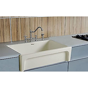Whitehaus Collection WHQ5530-M-CEMENT Glencove Kitchen, Fireclay, Front Apron Sink, Matte Cement