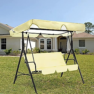 BTURYT Swing Canopy Replacement Cover, Waterproof Canopy Top Cover for 2/3 Seater Swing Chair Awning Swing Cover for Outdoor Garden Patio Yard,(top Cover only)