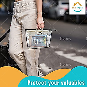 About tidy love Dust Bags For Handbags, Clear Purse Storage Organizer for Closet - Dust Free, Waterproof & Protective Purse Dust Bag with Zipper & Handles - 3x Transparent Purse Holder + 3 Hooks (1)