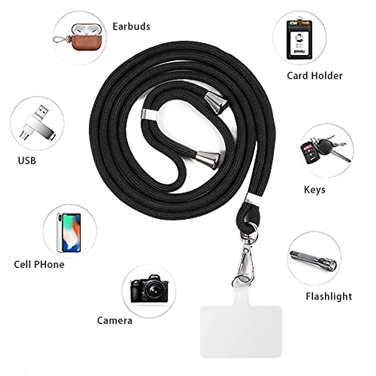 Shantime Infinix Smart 6 Case + Universal Mobile Phone Lanyards, Neck/Crossbody Soft Strap Silicone TPU Cover Bumper Shell for Infinix Smart 6 Plus (6.6”)