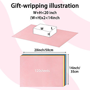 120 Sheets 20"X14" Colored Tissue Paper for Gift Bags Wrapping Paper, Art Tissue Paper Bulk for Weddings Birthday Party Crafts Decoration, 10 Colors