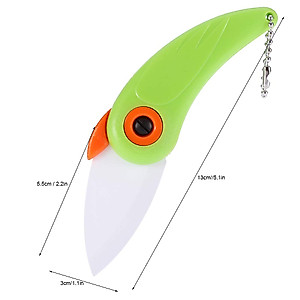 TOPINCN Ceramic Paring Knife Mini Kitchen Fruits Vegetable Ceramic Folding Handle Pocket Knife Camping Knives Cutting Tools 4 Colors (Green)