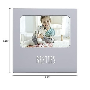 Little Pear Besties Frame, Pet Keepsake Picture Frame, Sibling Keepsake Picture Frame, Baby Girl Or Baby Boy Nursery Décor, 4x6 Photo Insert, Tabletop Picture Frame, Gray