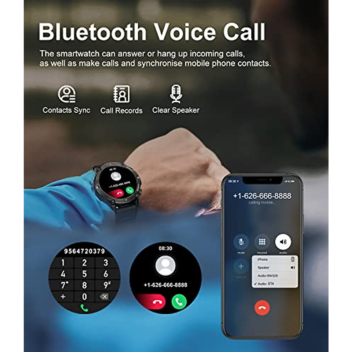 Military Smart Watch Men(Answer/Make Calls),Sport Outdoor Watch with Heart Rate/Blood Oxygen/Blood Pressure/Sleep Monitor,19 Sports Modes,Step Counter,IP67 Waterproof Fitness Tracker for Android iOS