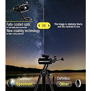 SpectrumOI Telescope for Adults and Kids, 70mm Maksutov Telescope for Adults Astronomy, Telescope for Kids 8-12 Telescopio for Astronomical Exploration and Kids' Fascination with Astronomy,AZ Mount