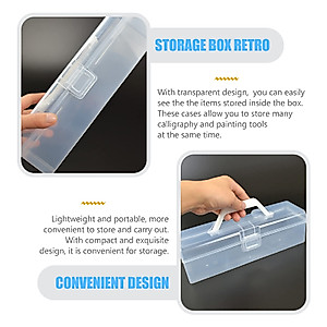 VICASKY Plastic Storage Box, 2pcs Clear Organizer Container with Handle, Multipurpose Storage for First Aid, Sewing, Painting Arts Tools