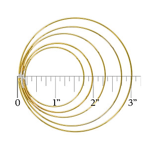 Columbus 14K Gold Plated Thin Endless Hoop Earrings - Lightweight Wire Hoops (Gold, 60)