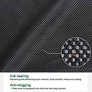 Hecaty 17.7"x 17.7" Large Pump Barrier Bag, Pond Pump Filter Bag, Black Media, Nylon Mesh Bag, Swimming Pool Filters(Black)