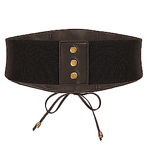 Women's Cinch Belt Tied Corset Elastic Waist Belt for Steampunk Parties Dark Brown Medium