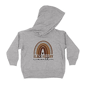 Rainbow Black History Month Kids Hoodie Sweatshirt Toddler 2T Heather Grey